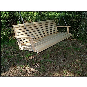 5 Ft ROLL BACK PORCH SWING made from Rot-resistant Select Louisiana Cypress Eternal Wood Made in the USA - Green Furniture - GO GREEN