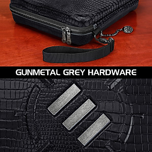 ENHANCE DnD Binder - Collector's Edition RPG Organizer Case with Built-in Character Sheet Holder and Erasable Scribe Panel, Dice Rolling Area, Removable Pen Pouch, Miniature Foam Tray (Dragon Black)