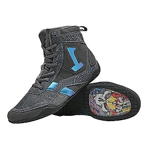 Unisex Wrestling Shoes for Men Women Boxing Shoes Youth Kick Fighting Shoe Boxing Sneaker,Gray