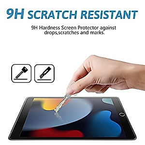 GOZOPO [2-Pack] Screen Protector for iPad 9th Generation, iPad 8th / 7th Generation, Tempered Glass Film for iPad 10.2 inch 2021/2020/2019 Release