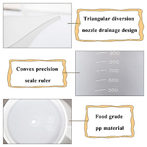 Vankcp 6 Pieces 1000ML/34Oz Funnel Pitcher Liquid Measuring Cup Set Pancake Batter Pitcher, Measure Fill for Soap Making, Filling Muffin Salt Shakers Spice Jars Watering Funnel for Plants (6 Pack)