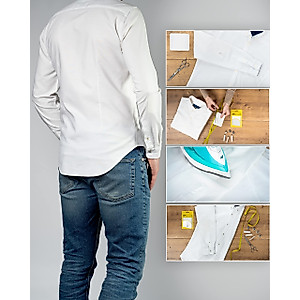 ZEFFFKA Premium Quality Fabric Iron-on Patches Inside & Outside Strongest Glue 100% Cotton White Repair Decorating Kit 12 Pieces Size 3" by 4-1/4" (7.5 cm x 10.5 cm)