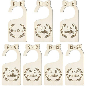 7pcs Baby Closet Dividers Wooden Baby Closet Organizers From Newborn to 24 Months for Nursery Decor