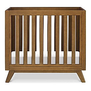 DaVinci Otto 3-in-1 Convertible Mini Crib with 4" Mattress in Walnut, Greenguard Gold Certified