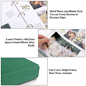 Photo Album 4x6 200 Pockets Linen Frame Cover Picture Album with Writing Space Small Capacity Photo Book for Family Anniversary Baby Vacation Wedding Album with A Metallic Pen