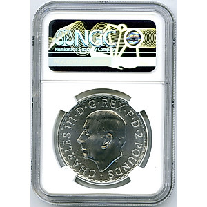 2023 GB S2£ GREAT BRITAIN BRITANNIA KING CHARLES III OBVERSE FIRST RELEASES LABEL TWO POUNDS NGC MS 69