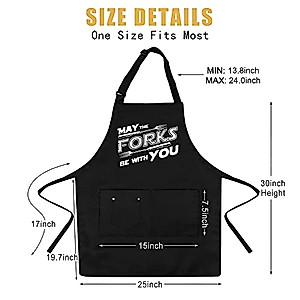 pinata Funny Aprons for Men, Grilling Gifts for Men,Dad,Boyfriend Fiance-Husband, Bbq Aprons for Cooking,Bbq-May the Forks be With You- Chef Aprons for Dad,Gifts for Father's Day,Birthday,Christmas