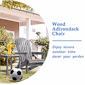 pazezog Folding Adirondack Chair Set of 2,Outdoor Patio Chairs for Garden Lawn Backyard Pool Deck Beach Firepit. (Gray)