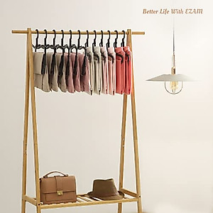 EZAM Pants Hangers Space Saving - 4 Pack Multiple Space Saving Hangers for Pants for Closet Rack, 360 Rotating Bar Closet Pants Organizer - Hangers for Clothes, College & Dorm Room Essentials (Black)