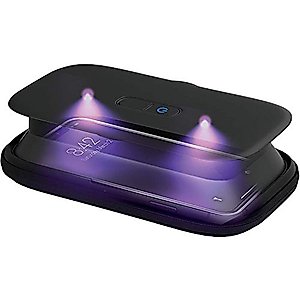 Homedics UV Clean Portable Sanitizer – Rechargeable UV Light Sanitizer and Sterilizer Box - Kills 99.9% of Airborne Contaminates, Fits Masks, Makeup Brushes, Glasses, Cell Phones, Keys, Black