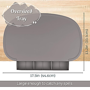 Silicone Placemat with Food Catching Pockets for Baby & Kid, Food Grade Silicone Non-Slip Toddler Food Place Mats with Raised Edges for Dining Table (Tradewinds)