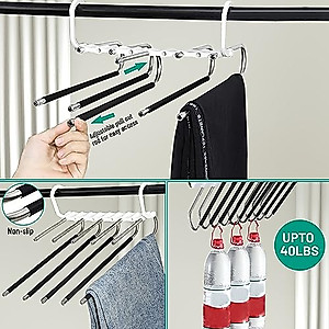 (3-Pack) Space-Saving Plastic Hangers, Clothes & Pants Hangers for Clothing Storage and Closet Organizer System, Jean Hanger and Pants Organizer for Kids,Hanger Organizer Perfect for Home or Office.