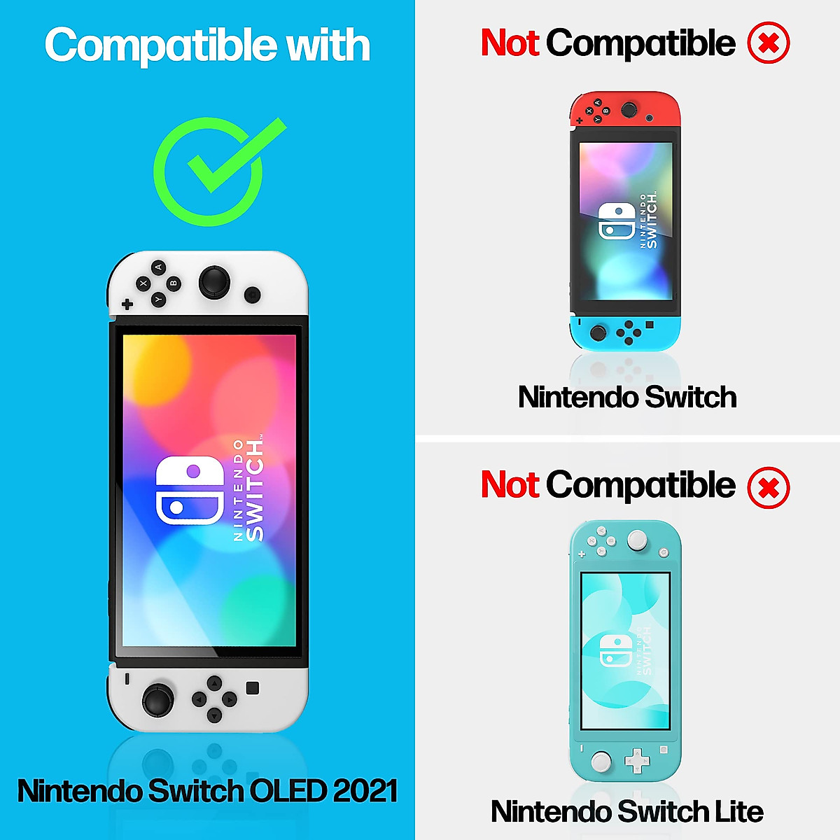 Power Theory Designed for Nintendo Switch OLED 7" Screen Protector Tempered Glass [9H Hardness], Easy Install Kit, 99% HD Bubble Free Clear, Case Friendly, Anti-Scratch, 2 Pack