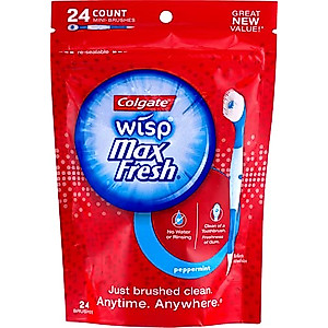 Colgate Wisp Portable Mini-Brush Max Fresh tRdoja, Peppermint, 3 Pack (24 Count)