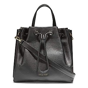 Cole Haan womens Leather Bucket shoulder handbags, Black, regular US