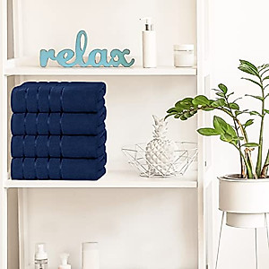 Utopia Towels 4 Pack Premium Viscose Oversized Bath Towels Set, 100% Ring Spun Cotton (27 x 54 Inches) Highly Absorbent, Quick Drying Shower Towels for Bathroom, Spa, Travel and Pool (Navy)