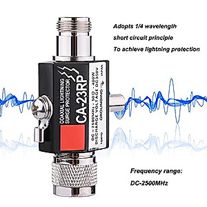 50Ω DC-2500MHz N Connector 400W Coaxial Lightning Surge Protection Protector Arrester Arrestor Replacememnt