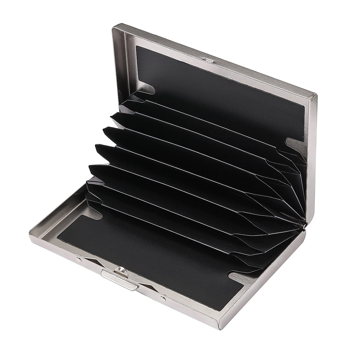 YILANDI RFID Blocking Credit Card Holder Slim Metal Credit Card Wallets Stainless Steel Card Case Portable Business Card organizer for Women or Men (silver)