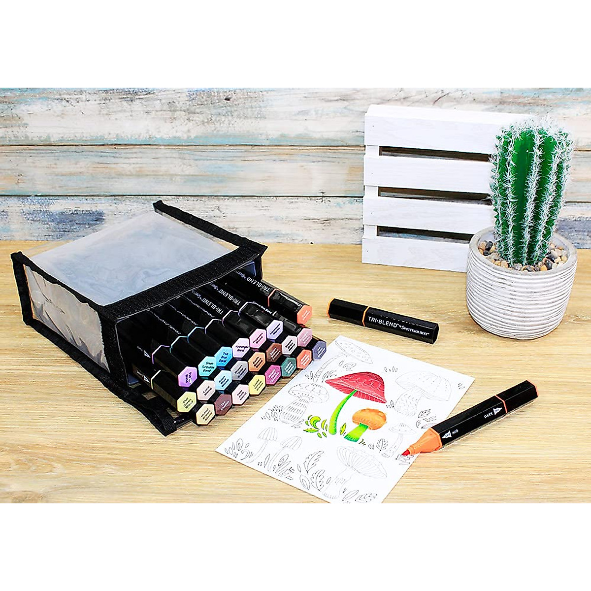 Totally-Tiffany EZ2O Sara Buddy Bag - Ideal for Storing Spectrum Noir Triblend Markers Storage - 2 Pack, 9 x 6 x 2 Inches