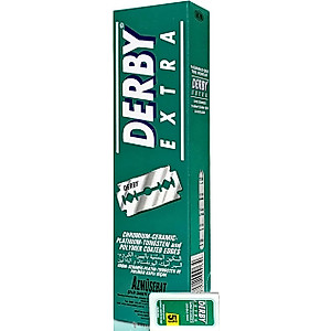 100 "Derby Extra Professional" Double Edge Razor Blades for straight razor