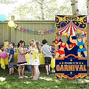 KatchOn, Carnival Photo Booth Backdrop - Large, 72x36 Inch | Carnival Photo Banner for Carnival Theme Party Decorations | Carnival Backdrop, Carnival Decorations for Event | Mardi Gras Decorations