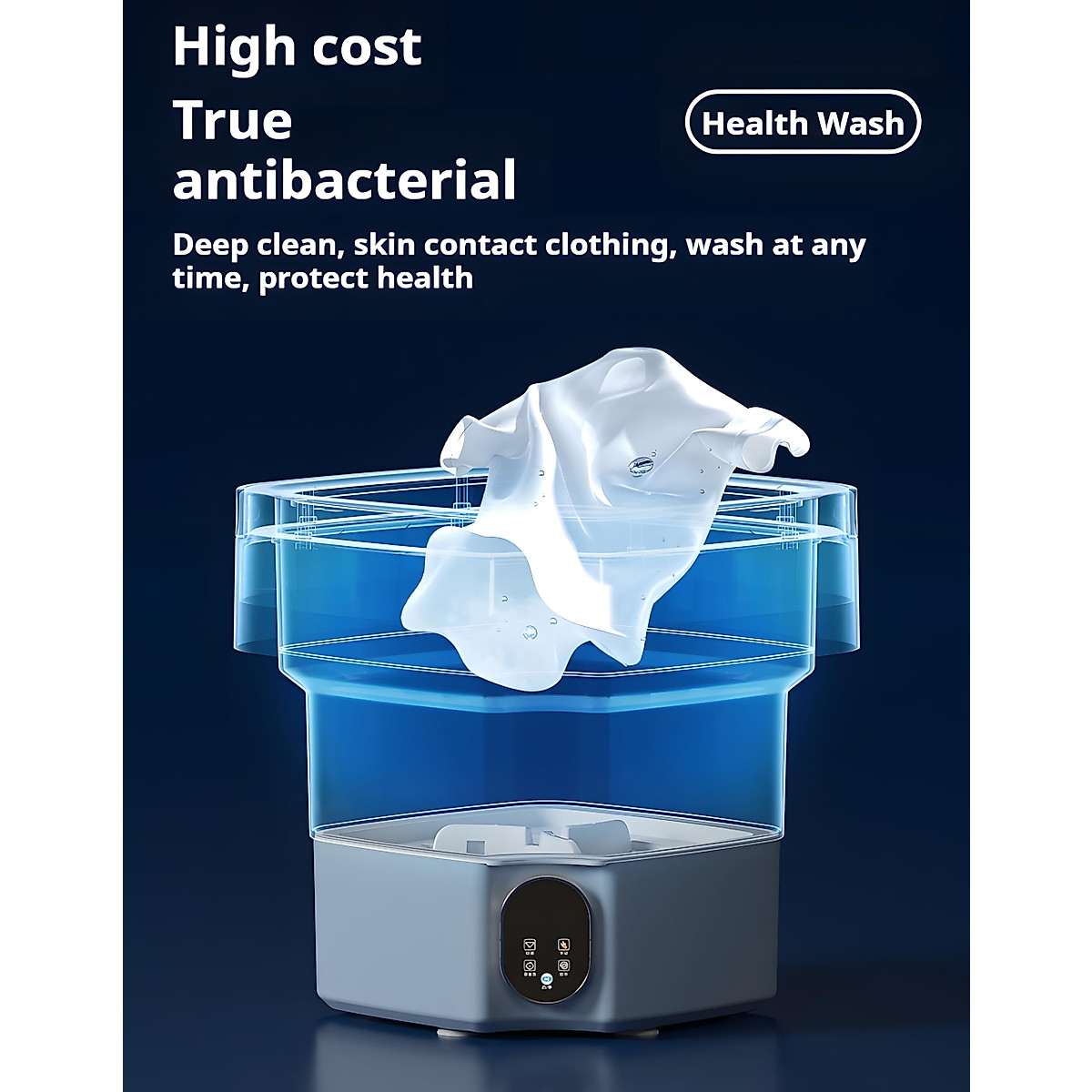 Portable washing machine, 12L folding mini washing machine, deep cleaning underwear, baby clothes and other small clothes, suitable for apartments, dormitories, camping, travel (Purple)