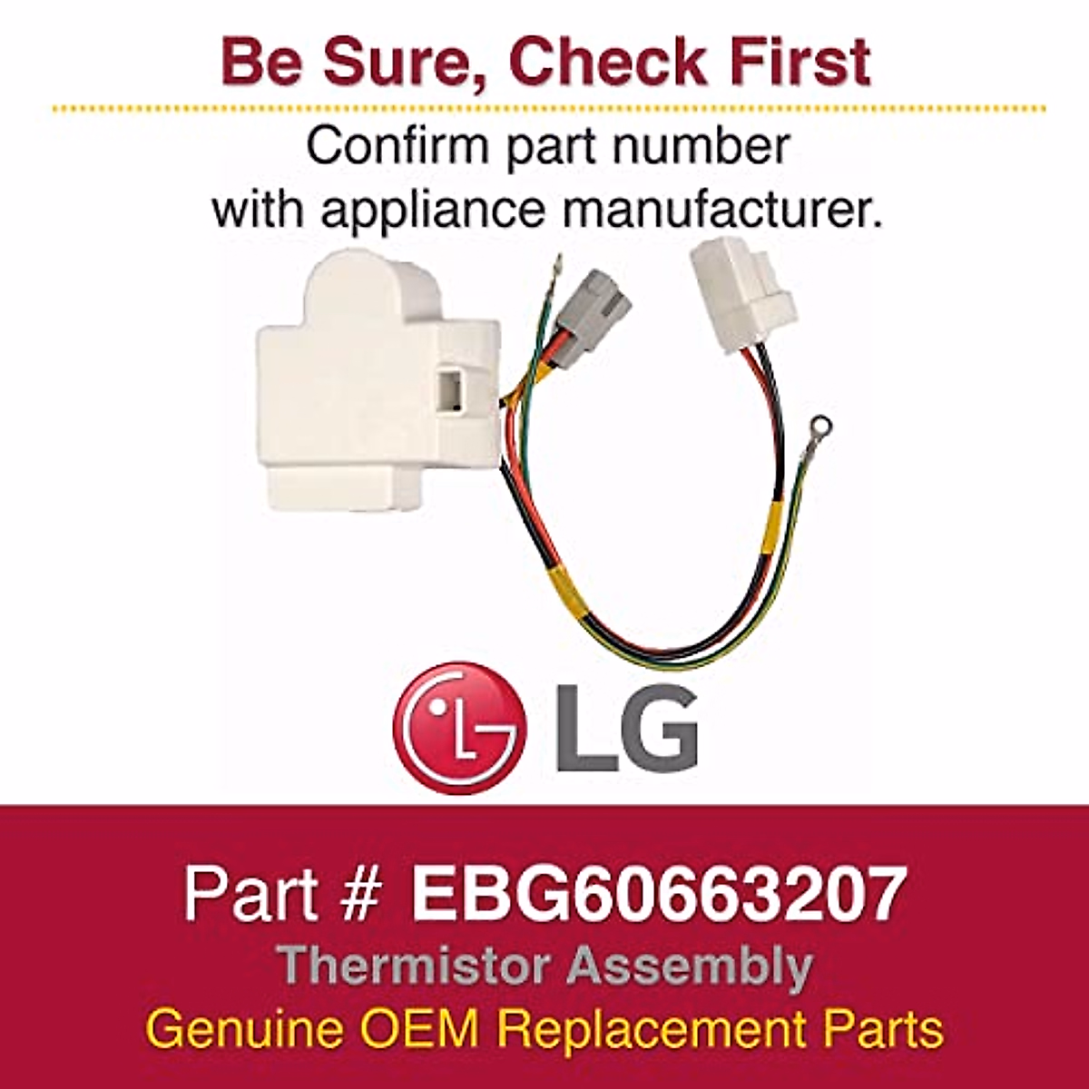 LG EBG60663207 Genuine OEM PTC Thermistor Assembly for LG Refrigerators