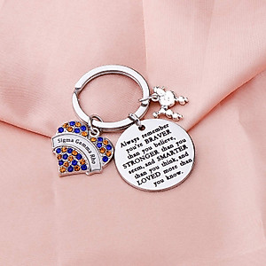 WSNANG SGRho Sorority Gift You are Braver Than You Think Keychain Greek Sorority Jewelry (SGR Always KC)
