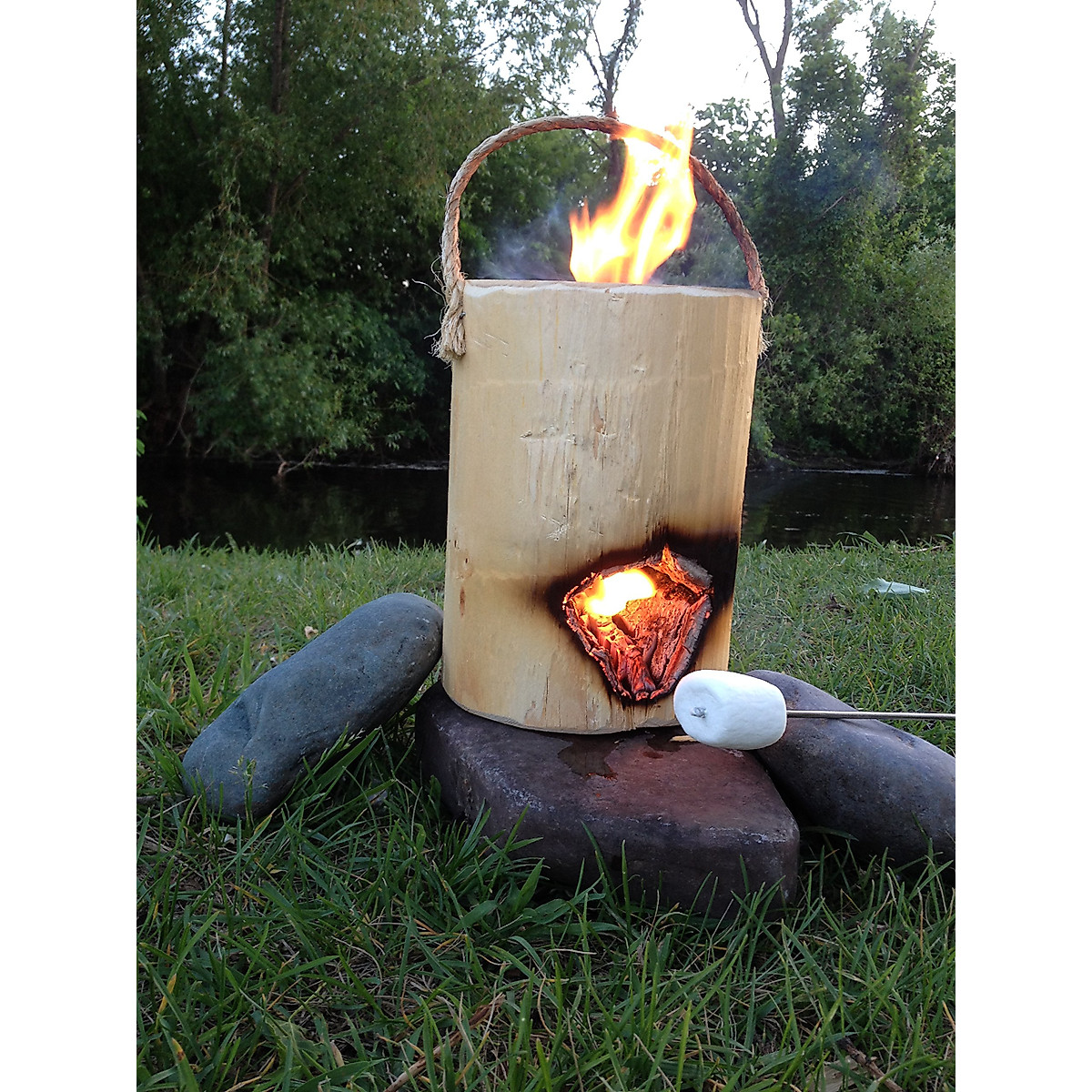 The Original OneLogFire (6) Pack | Swedish Fire Log | Swedish Torch | One Log Campfire | for Outdoor Firepit | Campfire | Bonfires | Fireplace