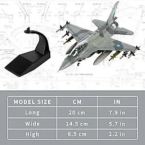 Lose Fun Park 1:72 Military Model Plane F-16D Alloy Fighter Plane Model,Model Airplane for Collection and Gift
