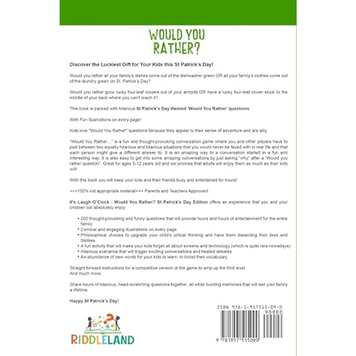 It's Laugh O'Clock - Would You Rather? St Patrick's Day Edition: A Hilarious and Interactive Question Book for Boys and Girls - Hilarious Gift for Kids and Family (St Patrick Books For Kids)