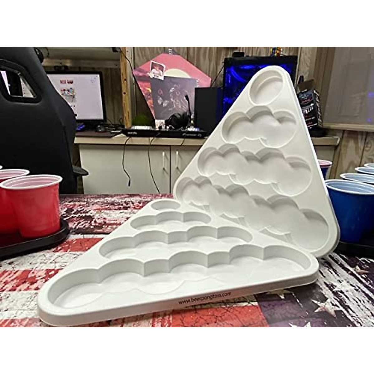 2-in-1 Cornhole & Pong Table - for College, Tailgate, Parties | Includes - 8FtPong Table, Cornhole Board Set 4x2Ft, (8) Cornhole Bags (22) Cups (6) Pong Balls & (2) Racks (Pong Racks)