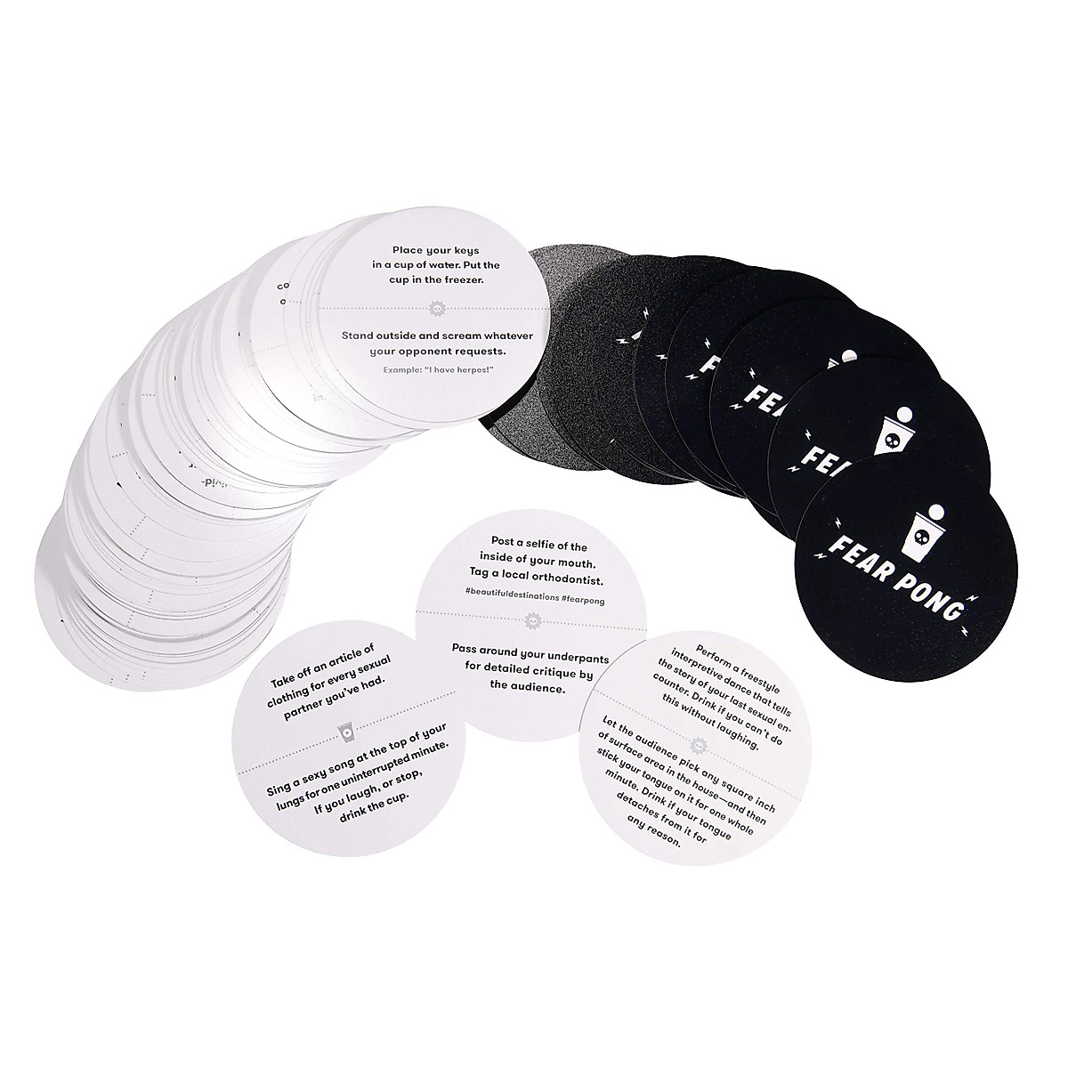 Fear Pong: Refreshed Edition – Unleash Your Wild Side – The Daring Adult Card Game by Cut – Contains 200+ Horrible Dares – Extreme Beer Pong for Parties and Game Night