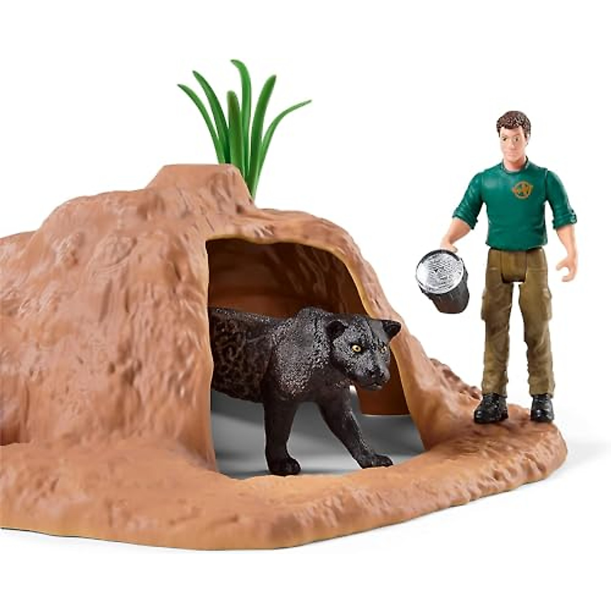 Schleich Wild Safari Ranger Adventure Station Wildlife Action Playset - Safari Animals Tree Toys Playset with Alligator, Panther, Safari Base, Guide Figurine, and More, Gift for Boys and Girls Ages 3+
