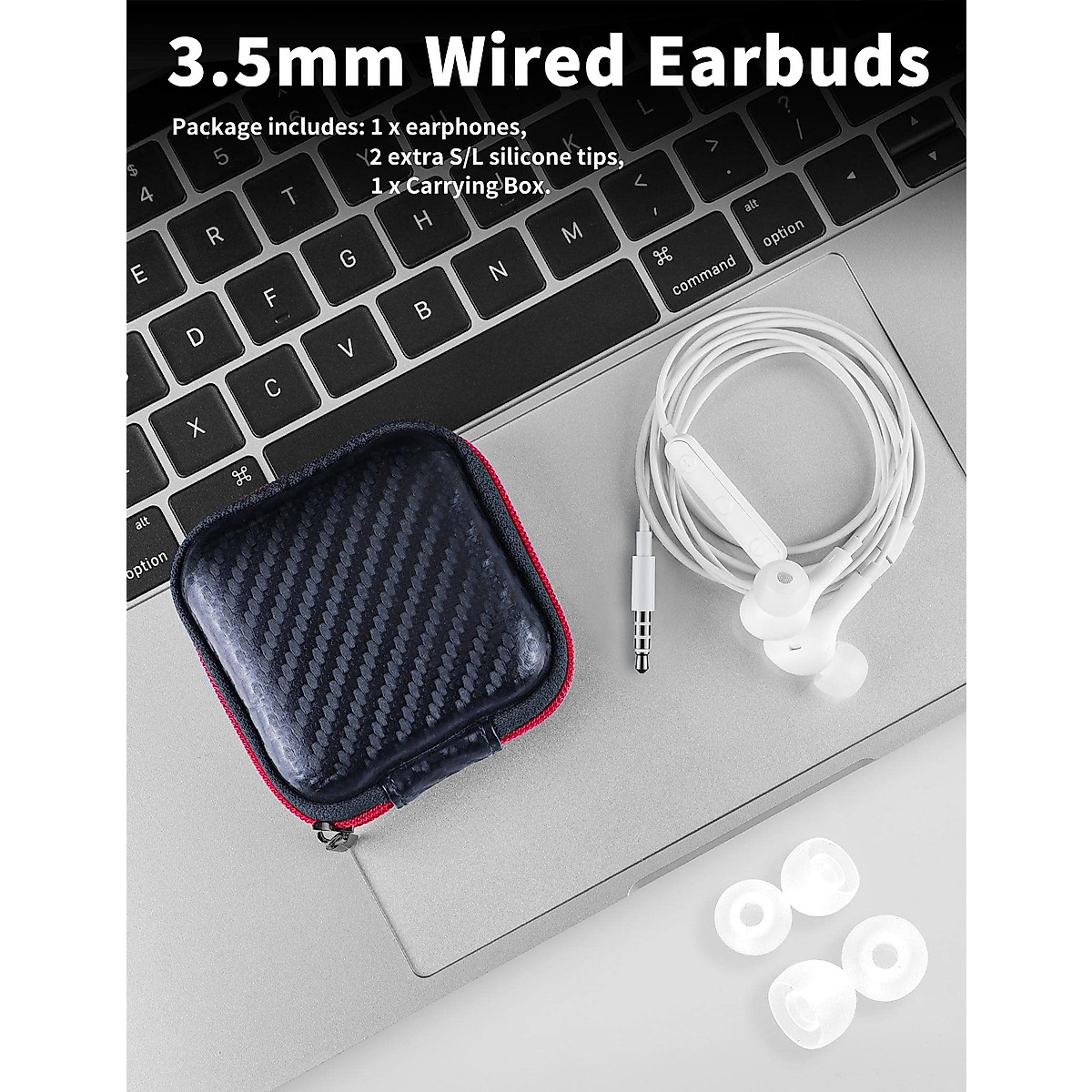 Wired Earbuds with Microphone, TITACUTE 3.5mm Wired Earphone Magnetic in-Ear Headphone Jack Stereo Audio for iPhone 6 iPad Samsung A14 A13 A03s S10e S10 Motorola One 5G Ace Moto G Stylus Power Android