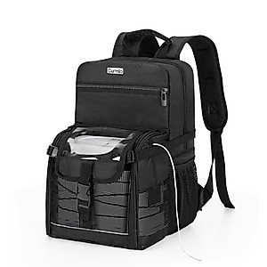CURMIO Travel Backpack Compatible with Inogen, OxyGo and Caire Units, Portable Oxygen Concentrator Bag with Storage Compartment, Black (Bag Only, Patent Pending)
