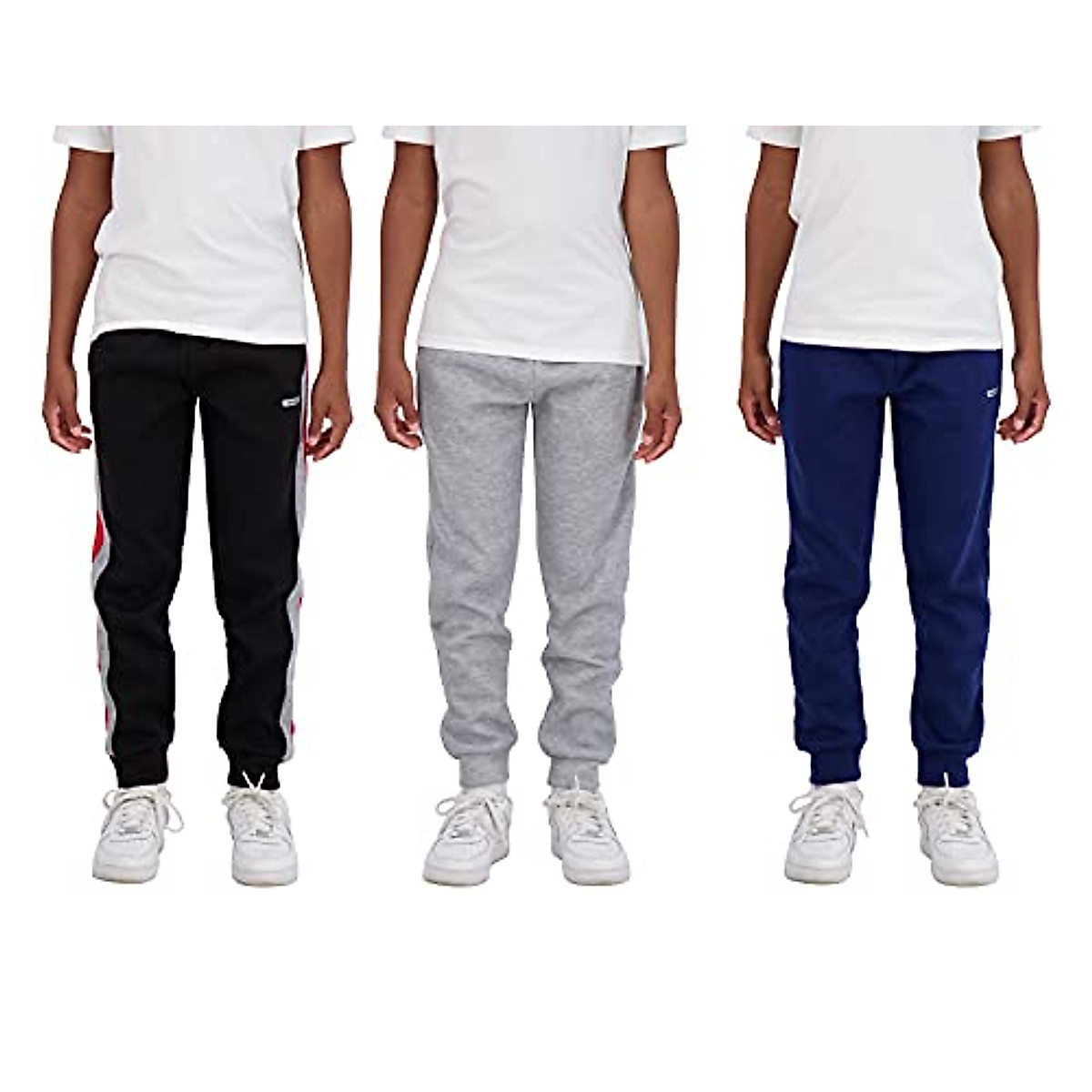 Hind Boys Sweatpants 3-Pack – Athletic Fleece and Tricot Jogger Pants with Pockets, Casual & Sportswear, Comfortable Youth Sweatpants for Everyday Wear, Activewear for Running, Gym, or Lounging