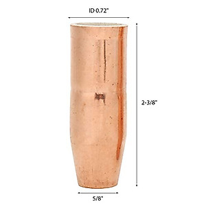 ViaGasaFamido 2pcs MIG Welding Gun Nozzle 5/8" 169727 MIG Welding Equipment Accessories Compatible Contact Tip for Miller M25/M40 Hobart MIG Welding Gun Copper