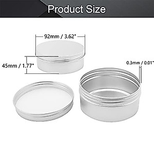 Othmro 3Pcs 6.8oz Metal Round Tins Aluminum Tin Cans Jar Refillable Containers 200ml Tin Cans Tin Container Bottle with Screw Lid for Salve Spices Lip Balm Tea Candies Silver 92×45mm