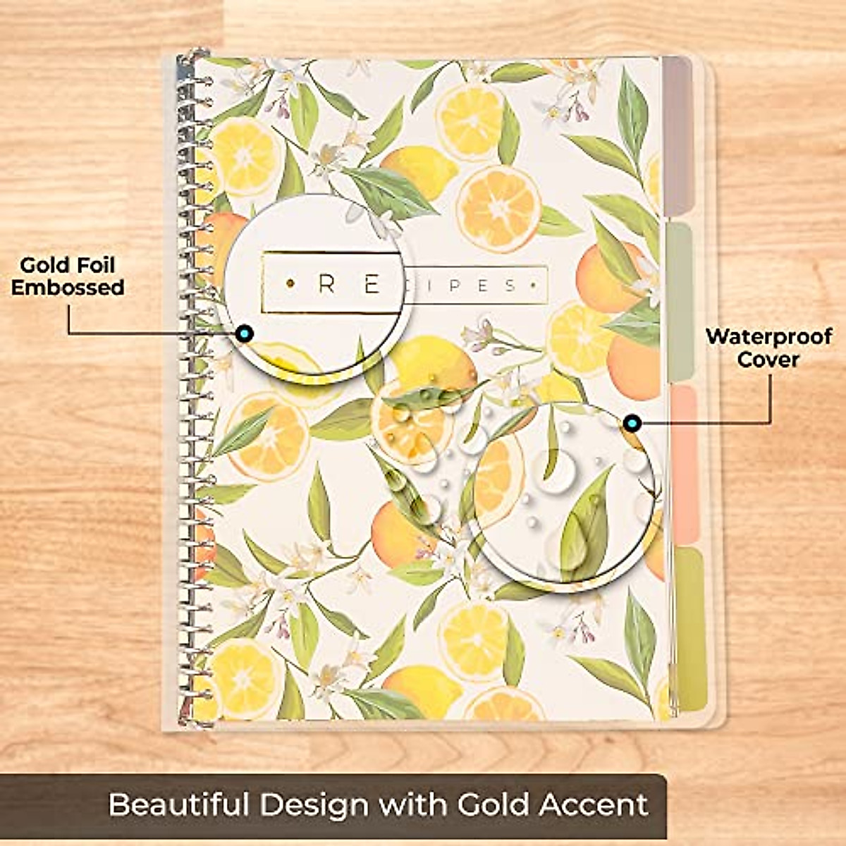 Blank Recipe Book to Write in Your Own Recipes with Kitchen Conversion Chart Magnet, Store 240 Recipes in This 30 Ring Binder with 8 Dividers