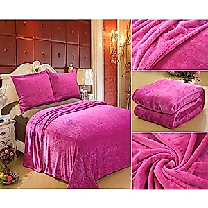 Home Must Haves Solid Hot Pink Affordable Bed Blanket Bedding Throw Fleece Super Soft Warm (Queen), (Hot Pink Blanket 1)
