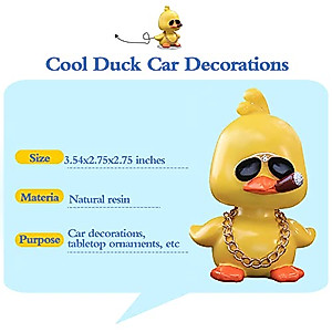 wonuu Shaking Head Duck Car Dashboard Decorations Cute Yellow Ducks Doll for Car Interior Ornament Accessories, Cool Duck