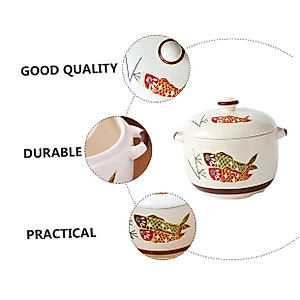 1pc Ceramic Small Crock Soup Cup Ceramic Kitchenware Ceramic Stew Pot Ceramic Stew Cup Dessert Cup with Lid Ceramic Soup Bowl Ceramic Bowl Steaming Bowl Kitchen Tableware