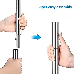 Simple Trending Double Rod Clothing Garment Rack, Rolling Clothes Organizer on Wheels for Hanging Clothes, Chrome