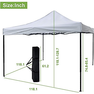 Meet perfect 10 x 10 Pop Up Canopy Tent, Easy Set Up Shade Canopy Instant Outdoor Canopy Portable Ez Up Gazebo w/Carrying Bag & 4 Weight Bags Adjustable Tent for Parties Camping, White
