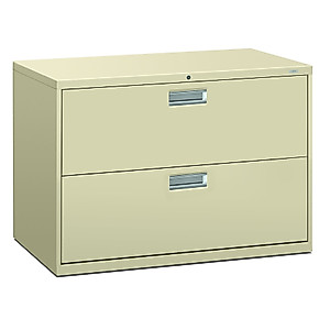 HON Brigade 600 Series Lateral File, 2 Legal/Letter-Size File Drawers, Putty, 42" X 18" X 28"