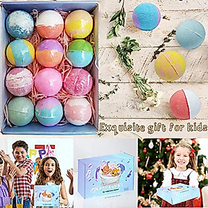 3.5 oz XL Bath Bombs for Kids with Puppy Toys Inside Kids Bath Bombs Organic Bubble Bath Fizzies Colorful Bomb 12 Pcs Set Birthday/Christmas Surprise Gift for Girls & Boys