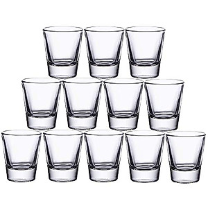 Gmark 1.5-Ounce Heavy Base Shot Glass Set, Whiskey Shot Glass 12-Pack GM2011