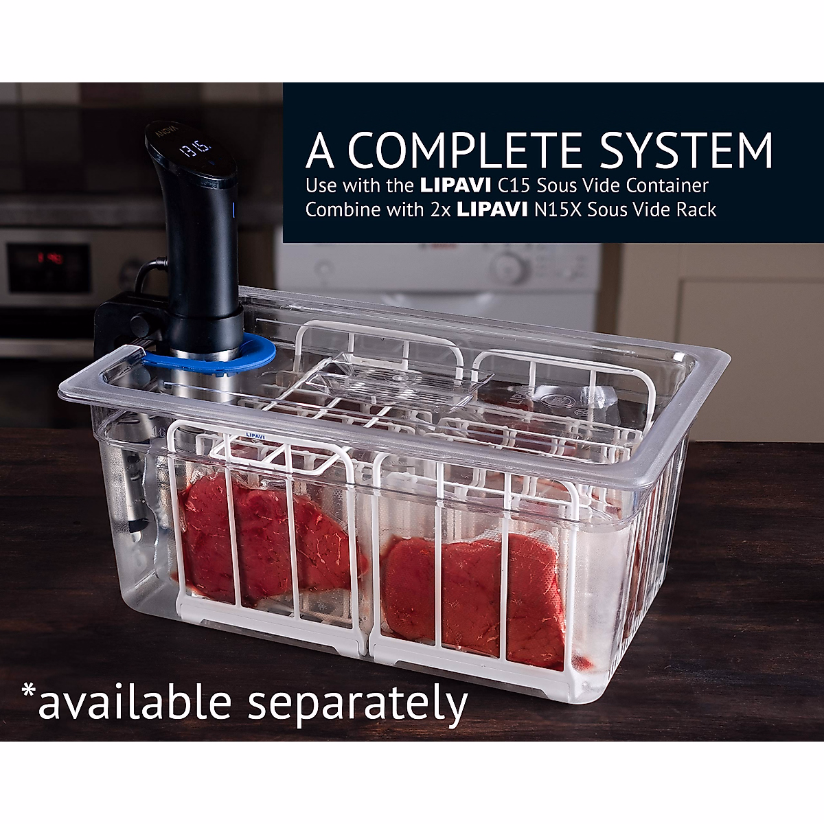 LIPAVI - Universal Sous Vide Lid for LIPAVI C15 Container. Fits Anova, Joule and more