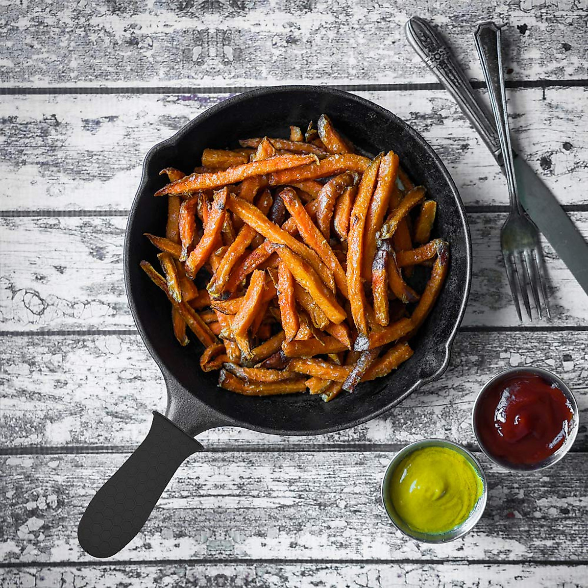 Set of 6 Silicone Hot Handle Holder Non-Slip Heat Resistant Pot Handle Holders Skillet Handle Cover Sleeve for Cast Iron Skillets Frying Pan Griddle Kitchen Cookware Handles